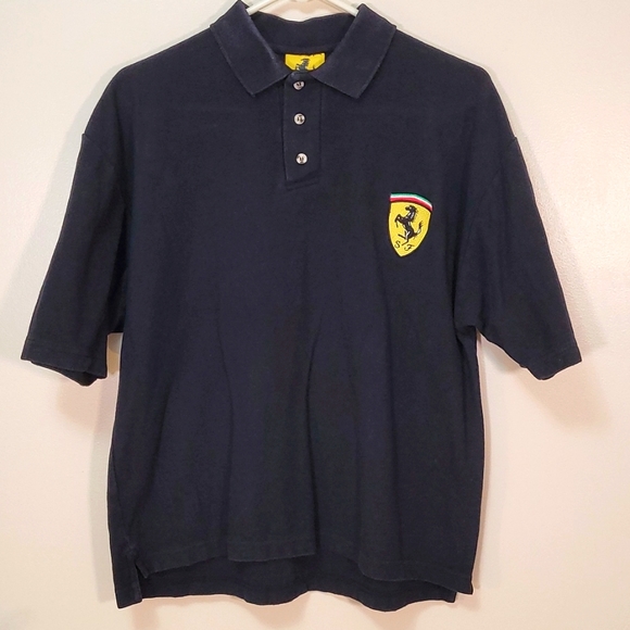 Ferrari | Shirts | Vintage 995 Ferrari Polo Shirt Black Embroidered ...